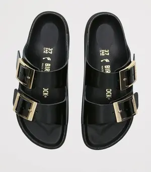 BIRKENSTOCK Leather Arizona Sandals - Black