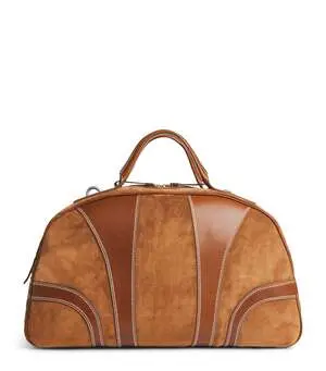 Dries Van Noten Leather-Suede Duffle Bag Brown