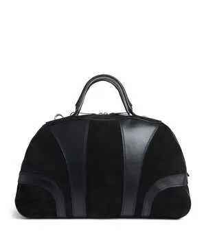 Dries Van Noten Leather-suede Duffle Bag - Black