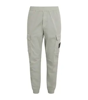 Stone Island Stretch-cotton Tapered Cargo Trousers - Green
