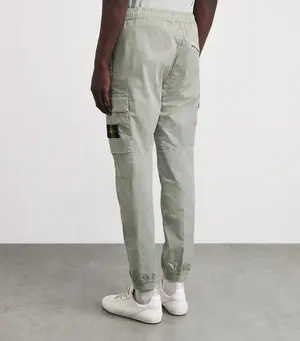 Stone Island Stretch-cotton Tapered Cargo Trousers - Green