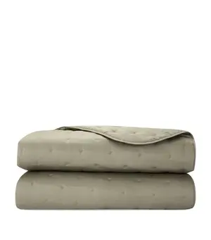 YVES DELORME Triomphe Kaki Super King Bedcover - Green