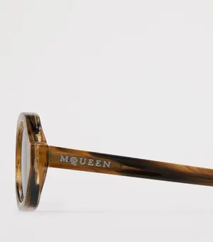 Alexander McQueen Oval Full Rim Sunglasses - Brown