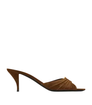 Saint Laurent Babylone Heeled Mules - Brown