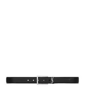 Saint Laurent Lambskin Cassandre Belt - Black