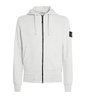 Stone Island Organic Cotton Zip-up Hoodie - Blue