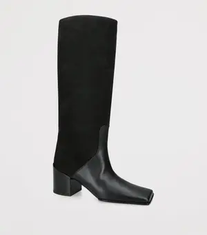 Alaïa Leather Panelled Knee-high Boots 55 - Black