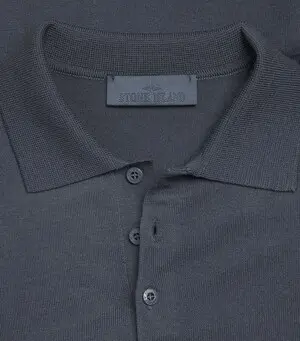 Stone Island Virgin Wool Polo Sweater - Blue