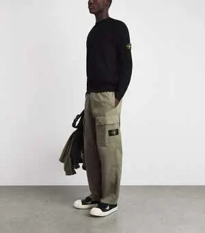 Stone Island Stretch Organic Cotton Cargo Trousers - Green