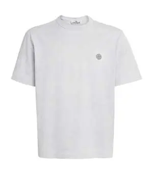 Stone Island Organic Cotton Laminated T-shirt - Blue