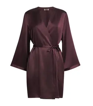 MARJOLAINE Silk Robe - Brown