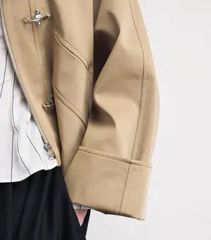 PATOU Cotton Twill Cropped Jacket - Beige