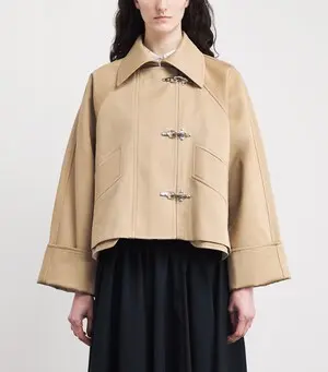 PATOU Cotton Twill Cropped Jacket - Beige