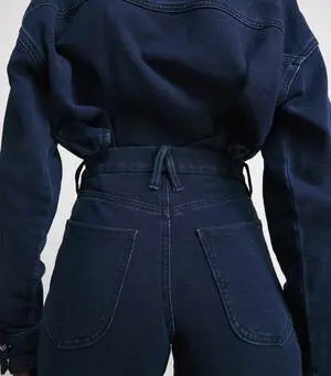 Good American Cropped Jeanius Palazzo Trousers