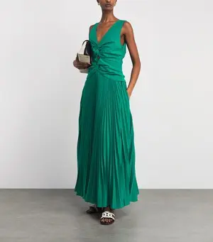 Simkhai Ruched Vivianne Midi Dress - Green