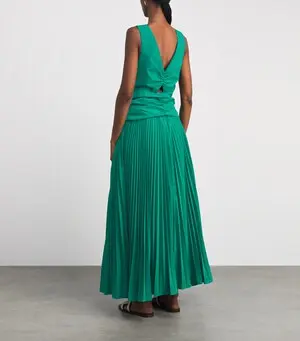 Simkhai Ruched Vivianne Midi Dress - Green