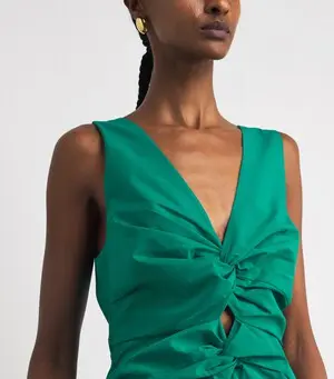 Simkhai Ruched Vivianne Midi Dress - Green