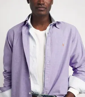 Polo Ralph Lauren Cotton Custom Fit Oxford Shirt - Purple