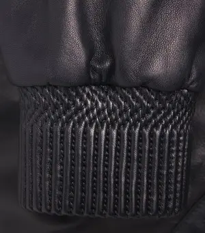 BRETT JOHNSON Hooded Leather Jacket - Navy