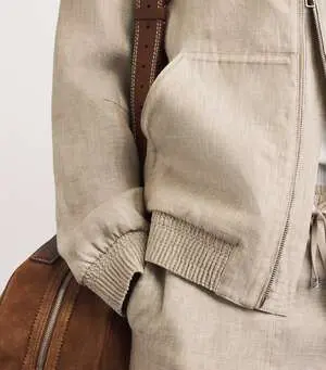 BRETT JOHNSON Linen Hooded Jacket - Beige