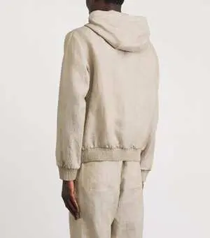 BRETT JOHNSON Linen Hooded Jacket - Beige
