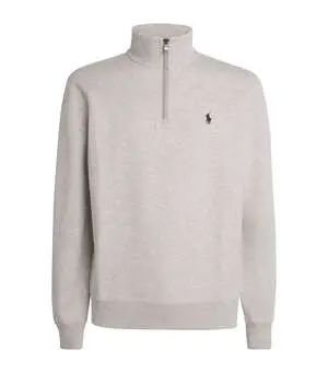 Polo Ralph Lauren Cotton-blend Quarter-zip Sweatshirt - Grey