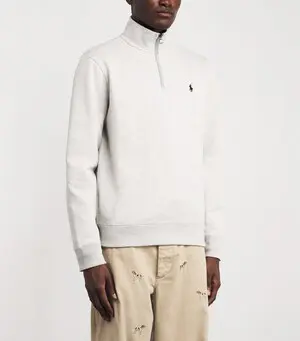 Polo Ralph Lauren Cotton-blend Quarter-zip Sweatshirt - Grey