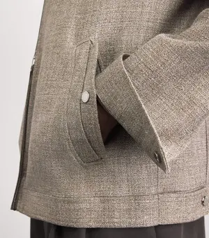 BRETT JOHNSON Wool-silk-linen Collar Jacket