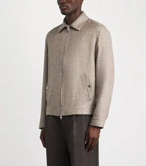 BRETT JOHNSON Wool-silk-linen Collar Jacket