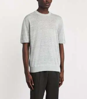 BRETT JOHNSON Linen-silk T-shirt