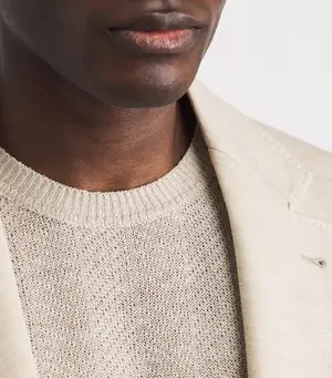 BRETT JOHNSON Linen-silk Herringbone T-shirt