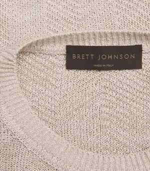 BRETT JOHNSON Linen-silk Herringbone T-shirt