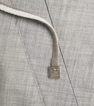 BRETT JOHNSON Wool-silk-linen Drawstring Trousers - Grey