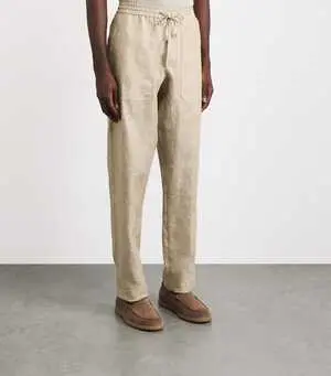 BRETT JOHNSON Linen Drawstring Trousers