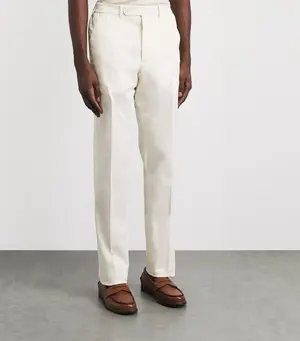 BRETT JOHNSON Stretch-cotton-silk Trousers