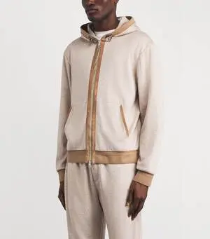 BRETT JOHNSON Linen-silk-cotton Hoodie