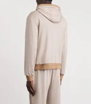 BRETT JOHNSON Linen-silk-cotton Hoodie