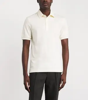 BRETT JOHNSON Cotton-silk Tipped Polo Shirt