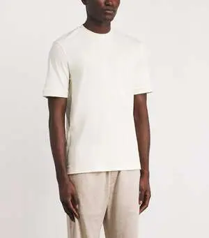 BRETT JOHNSON Cotton-silk T-shirt - Ivory