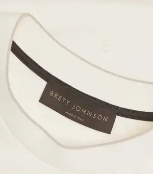 BRETT JOHNSON Cotton-silk T-shirt - Ivory