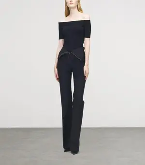 Alexander McQueen Wool Foldover-waist Trousers