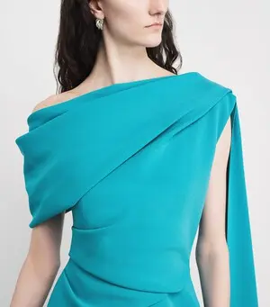 ROKSANDA Maite Draped Midi Dress - Blue