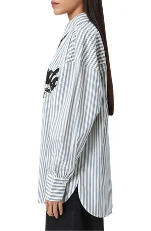 ALLSAINTS Adrianne Logo Longline Shirt