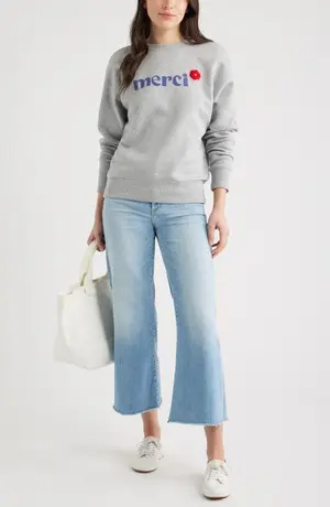 Caslon Merci Graphic Sweatshirt - Grey Heather