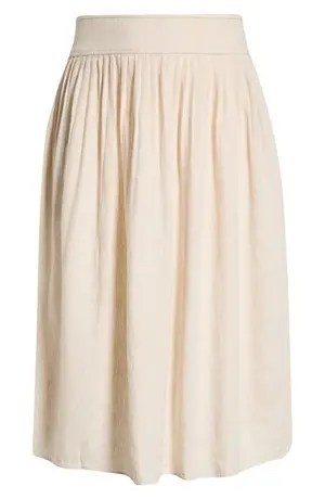 Caslon Pleated Linen Blend Midi Skirt