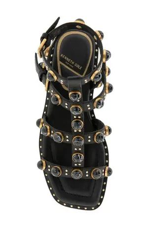 KENNETH COLE Ruby Stones Ankle Strap Sandal - Black