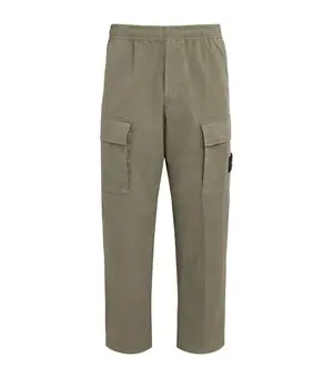 Stone Island Stretch Organic Cotton Cargo Trousers - Green