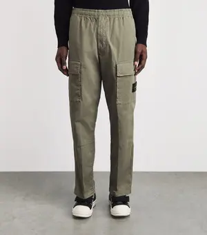 Stone Island Stretch Organic Cotton Cargo Trousers - Green