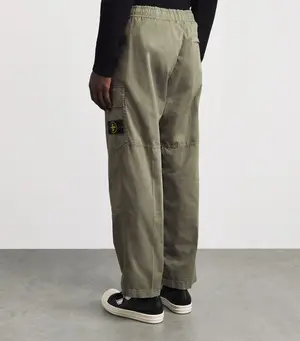 Stone Island Stretch Organic Cotton Cargo Trousers - Green