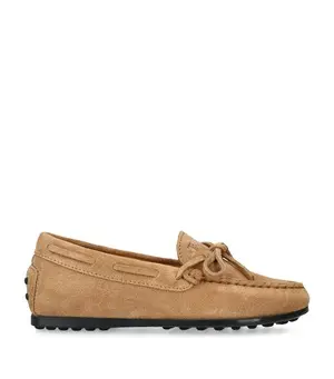 TOD'S Suede Gommino Driving Loafers - Brown